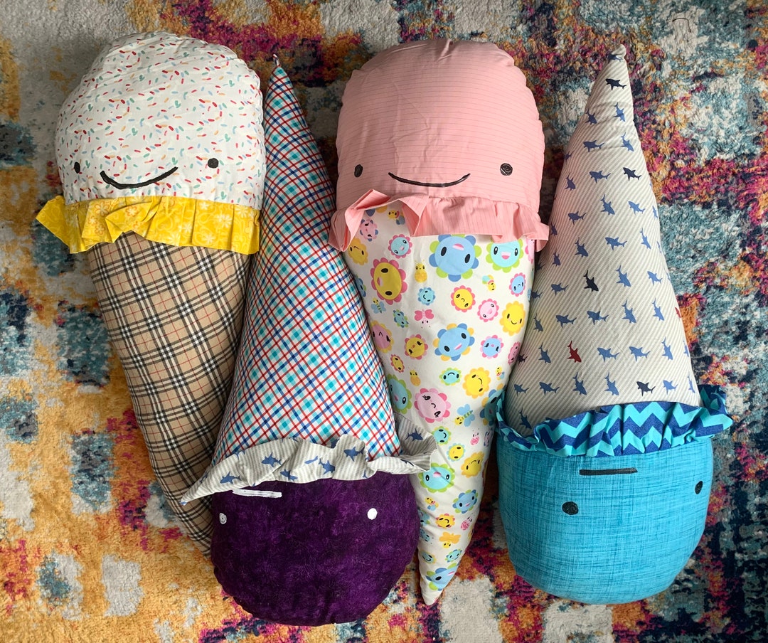 GIANT Ice Cream Cone Pillow Sweet Home Decor Shaped Pillow Toy Plushie ...