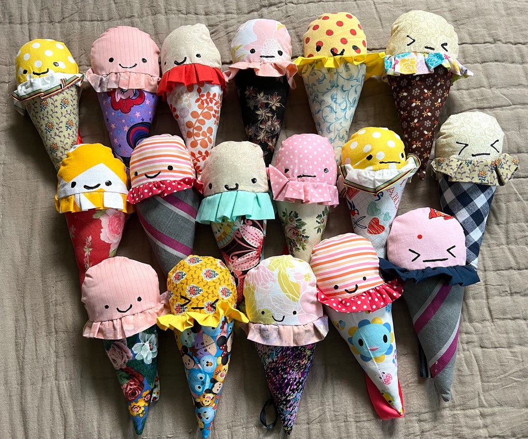 Ice Cream Cone Ice Cream Plushie Toy Cute Sweet Kids Playfood Rainbow ...
