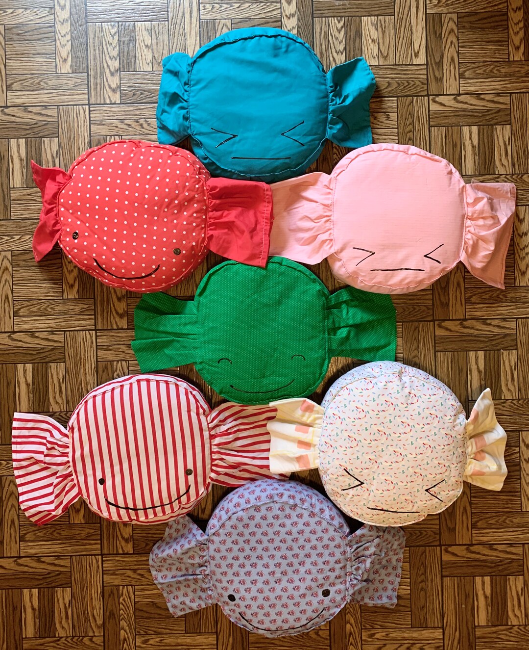 Candy Pillow With Cute Happy Face or Grumpy Face Sweet Home - Etsy