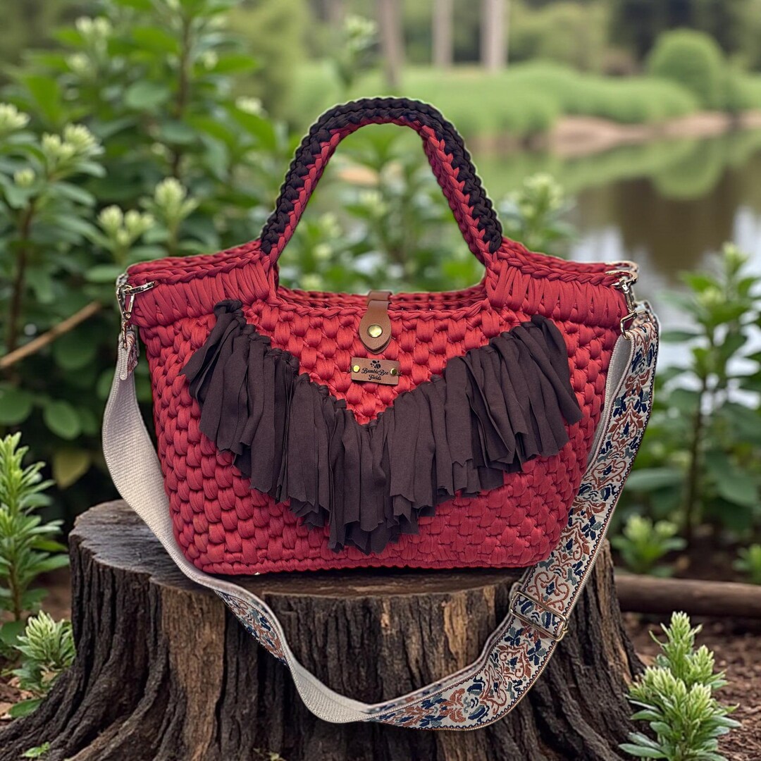 Crocheted Fringe Bag - Etsy