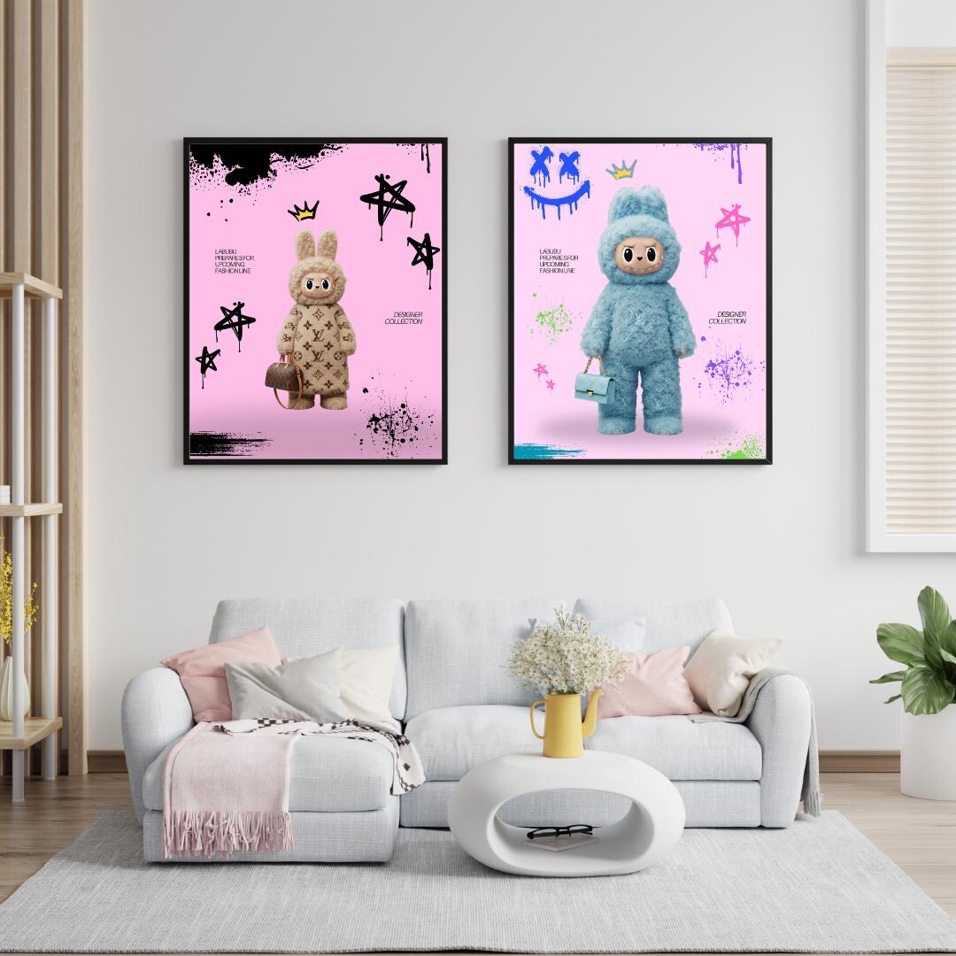 Labubu Fashion Art Print Set: Urban Luxury Designer Posters (digital ...