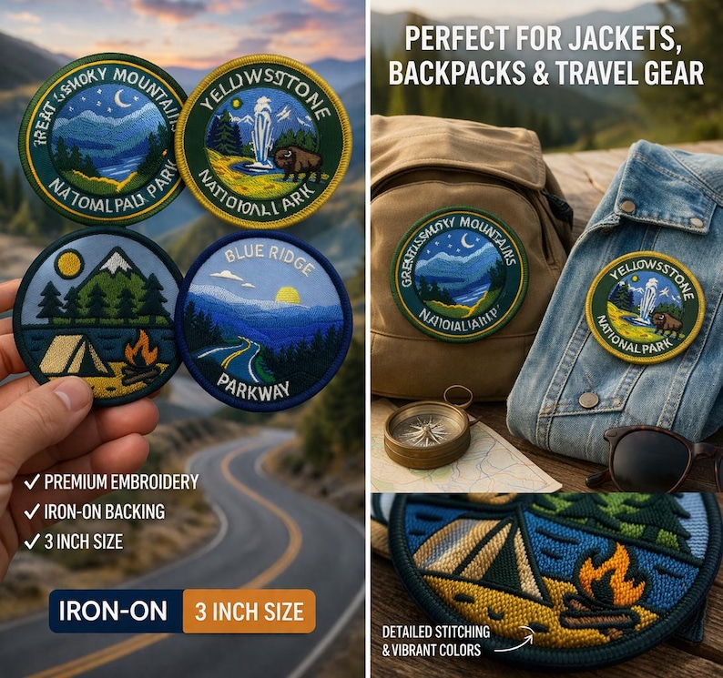Embroidered National Park Patches, 3 Inch Iron-on Travel Bundle - Etsy