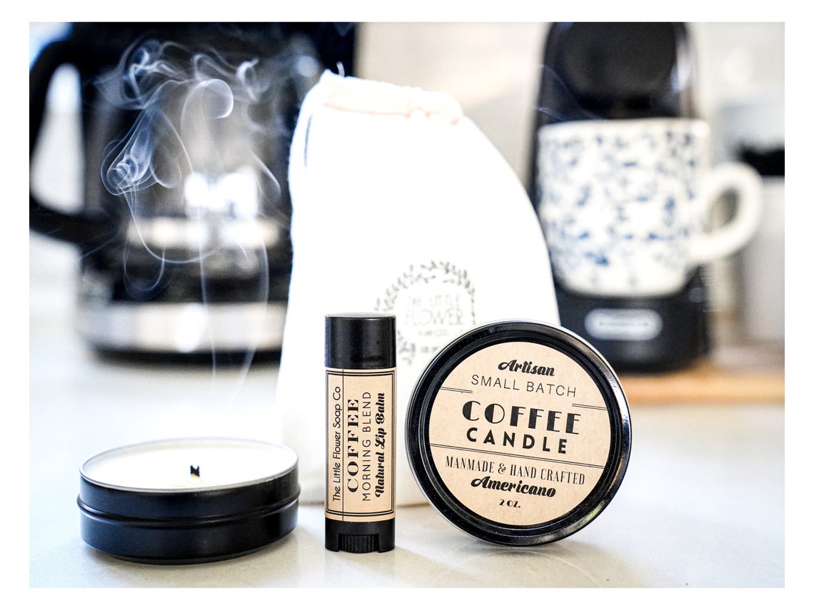 Stocking Stuffer Coffee Lovers Chapstick and Candle Gift Set - Etsy