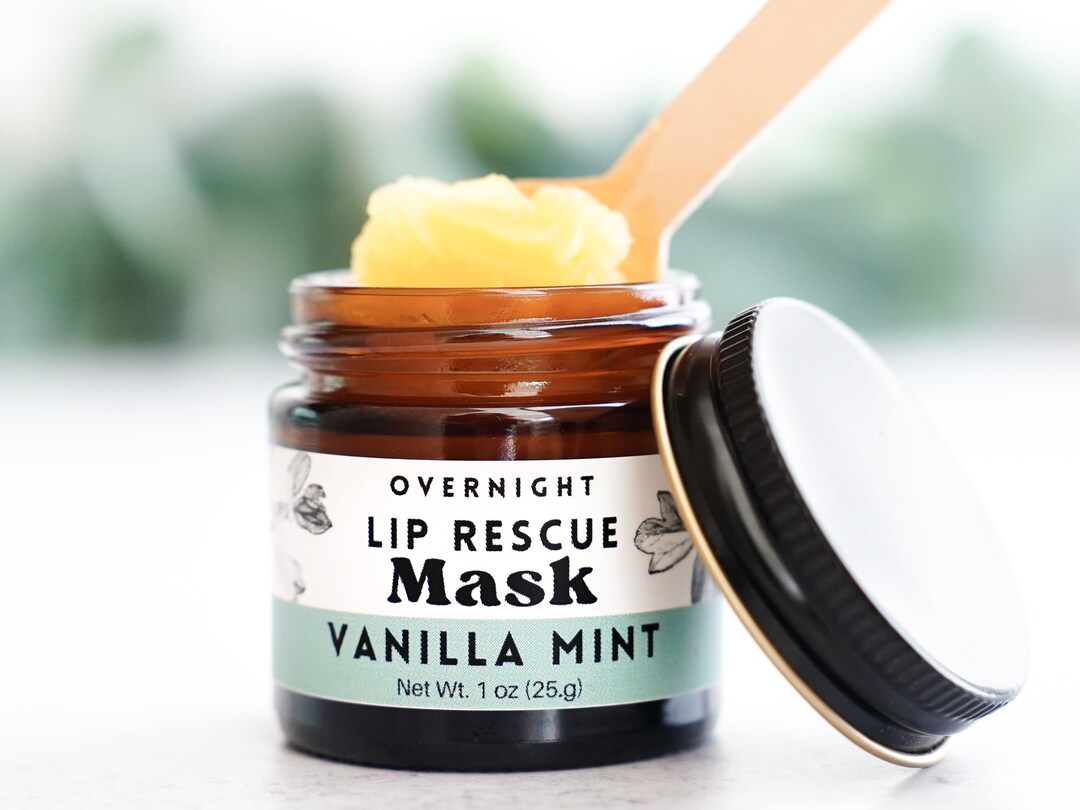 Lip Rescue Overnight Mask 1oz Jar - Vanilla Mint - All Natural ...