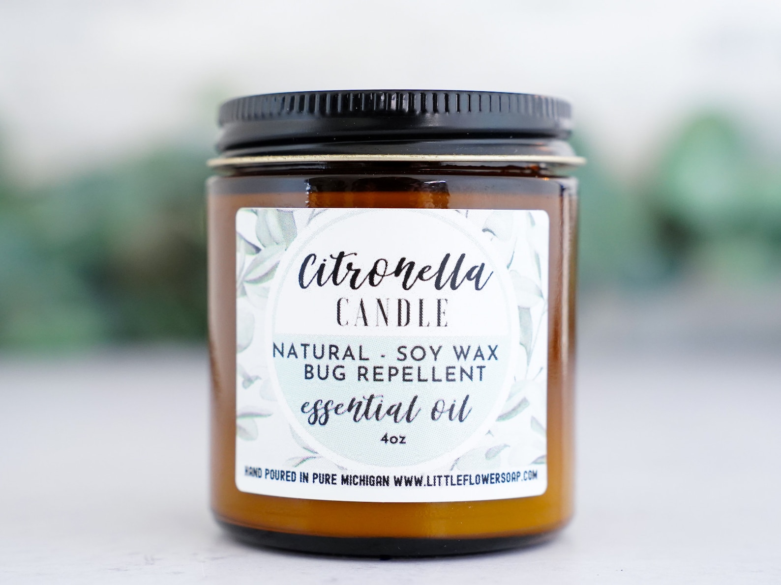 Citronella Candle - Natural Soy Wax Bug Repellent Made With Essential ...