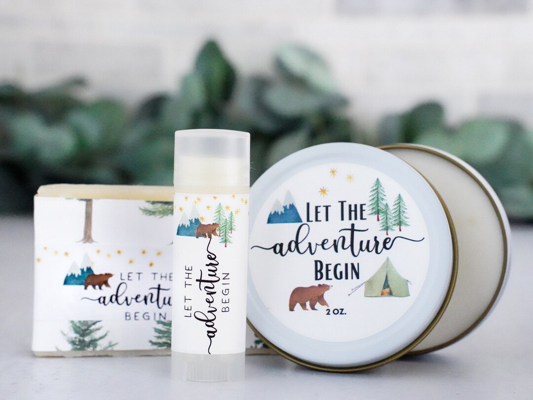Let the Adventure Begin Baby Shower Party Favors Announcement Small ...