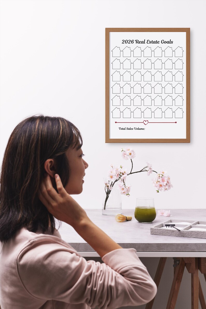 Realtor Sales Tracker Printable | Color-in Home Goal Sheet (PDF) - Etsy