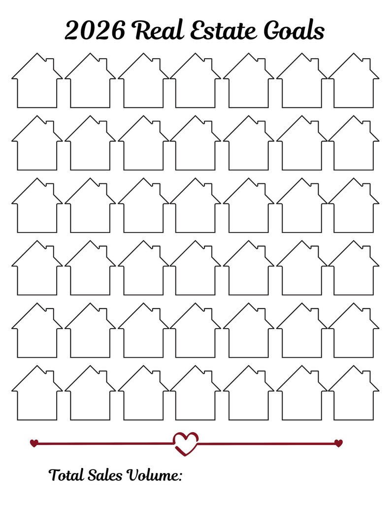 Realtor Sales Tracker Printable | Color-in Home Goal Sheet (PDF) - Etsy