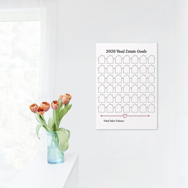 Realtor Sales Tracker Printable | Color-in Home Goal Sheet (PDF) - Etsy