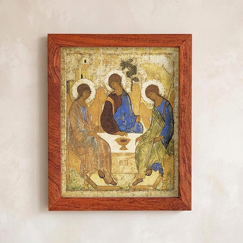 Holy Trinity Framed Icon, Orthodox Hospitality of Abraham Rublev Prayer ...