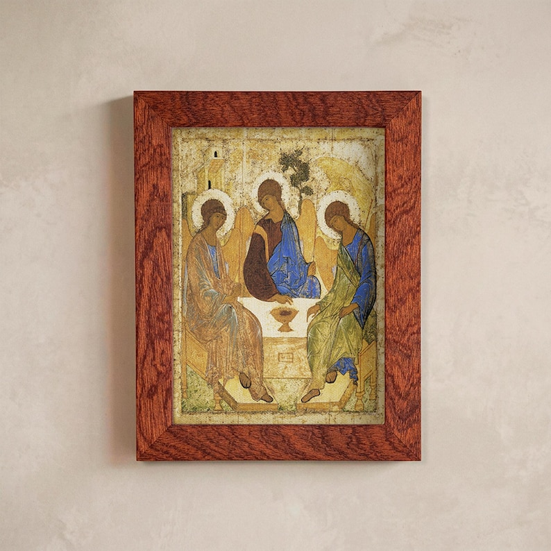Holy Trinity Framed Icon, Orthodox Hospitality of Abraham Rublev Prayer ...