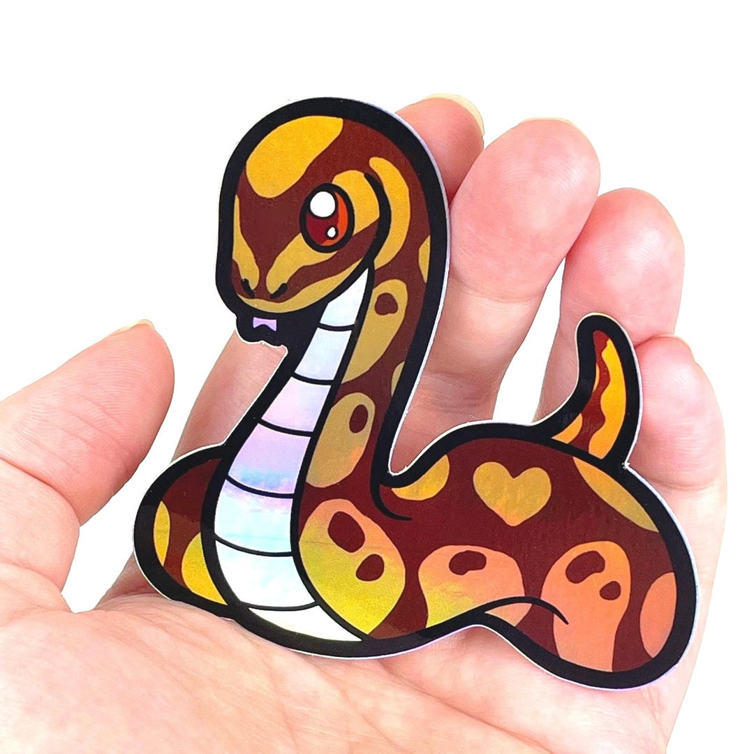 Holographic Heart Love Ball Python Snake Sticker - Etsy