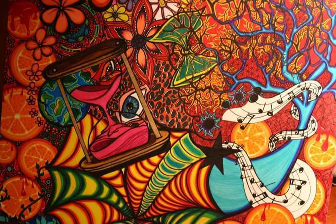 Original Trippy Surrealism Illustration: Hand-drawn Colored Pencil Art ...