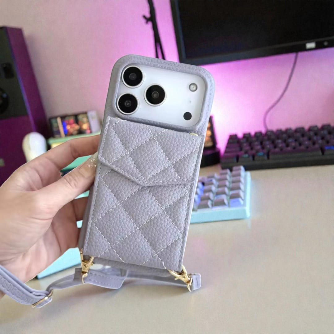 Leather Crossbody iPhone Case • Leather Wallet Phone Case With Strap ...