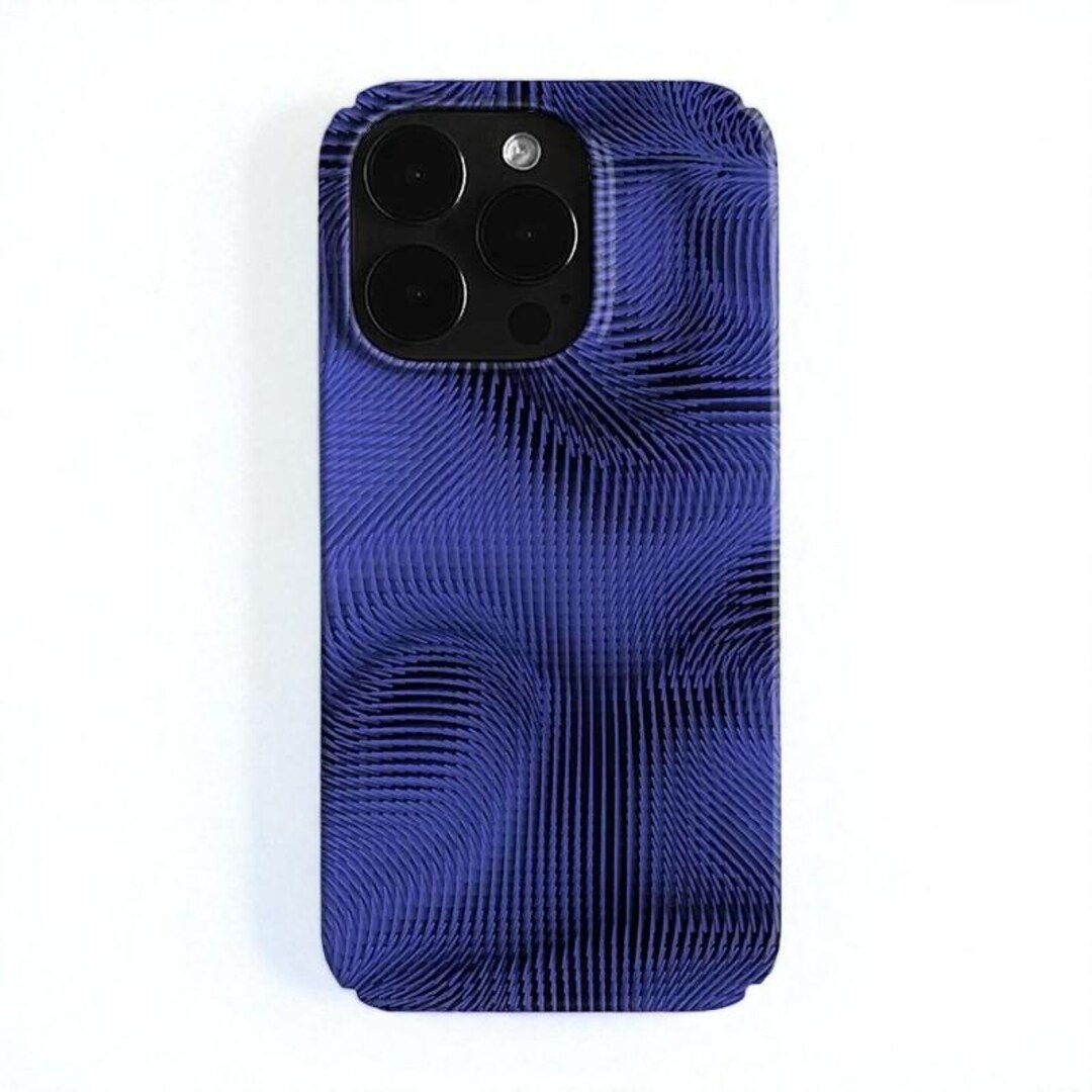 Blue Optical Illusion Phone Case, Futuristic Abstract 3D Pattern iPhone ...