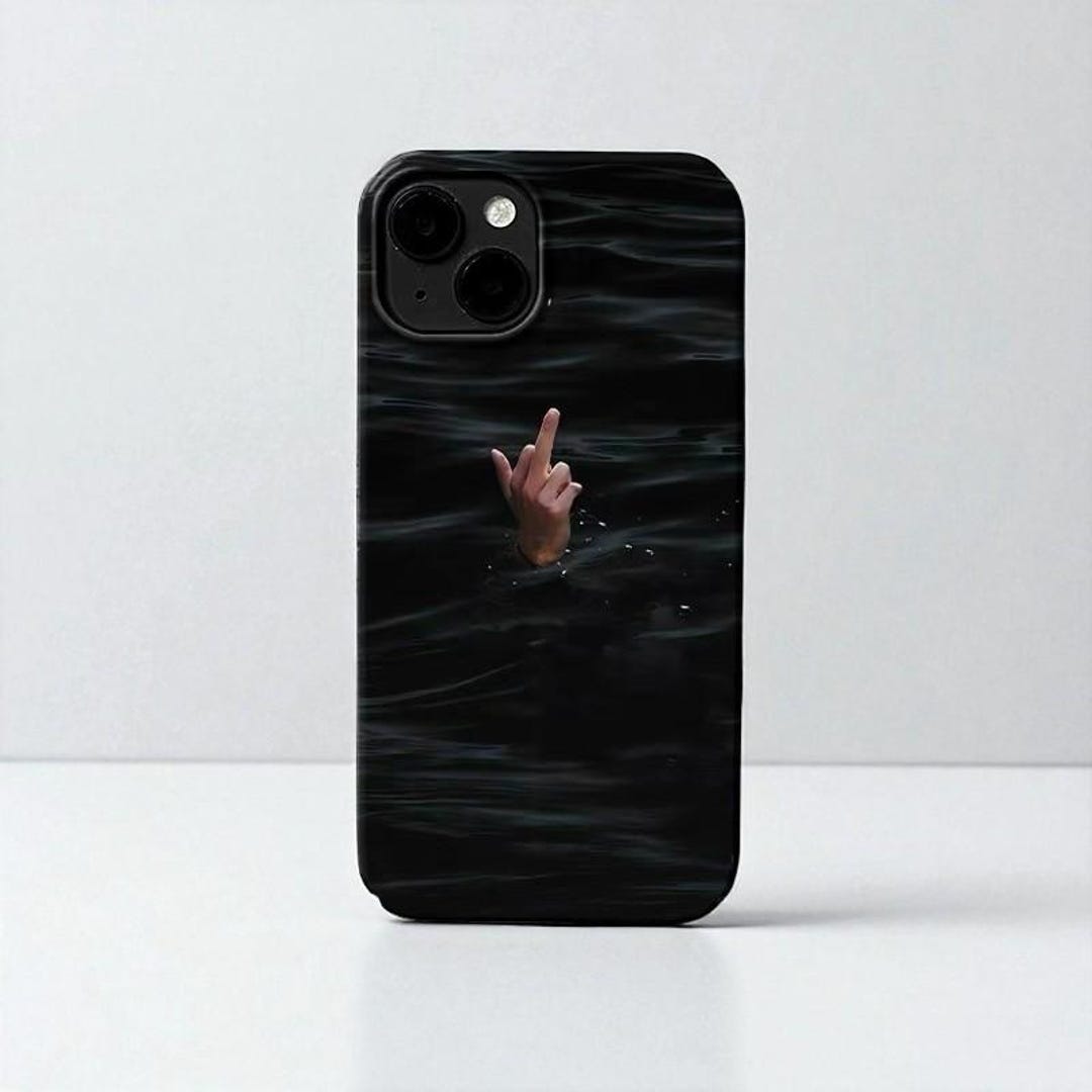 Dark Aesthetic iPhone Case – Middle Finger Hand in Water Design, Edgy ...