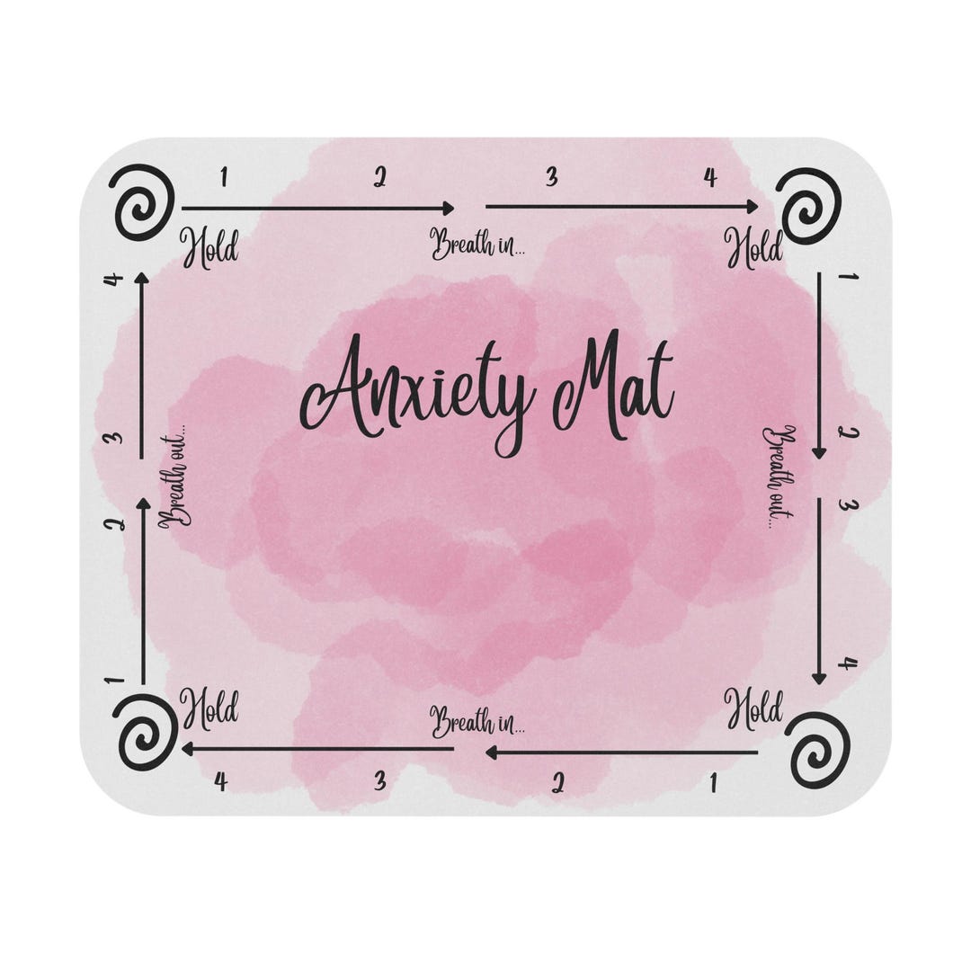 Anxiety Relief Mouse Pad: Pink Mindfulness Desk Accessory - Etsy