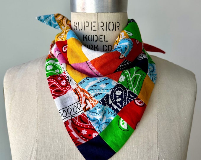Handmade Patchwork Bandana - Etsy