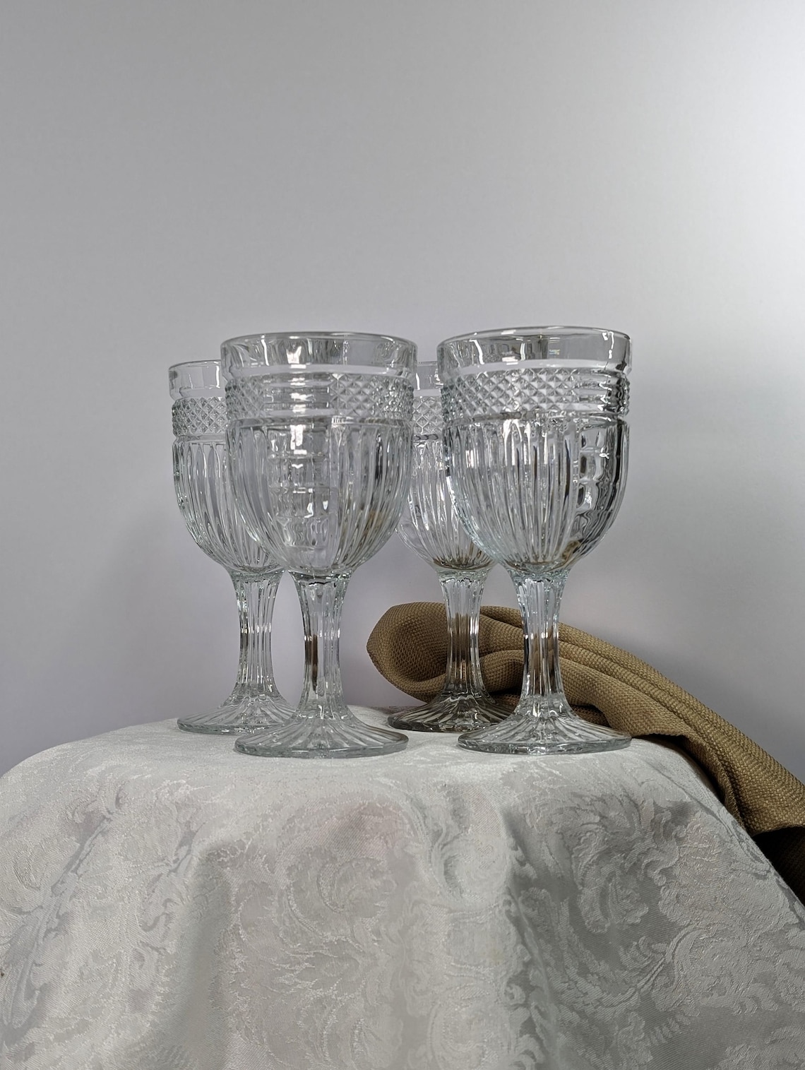 Vintage Libbey Radiant Water Goblets, Set of 4, Clear Glass Mid-century ...