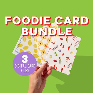 Printable Food Greeting Cards Bundle | Tomato, Lemon & Checkerboard ...