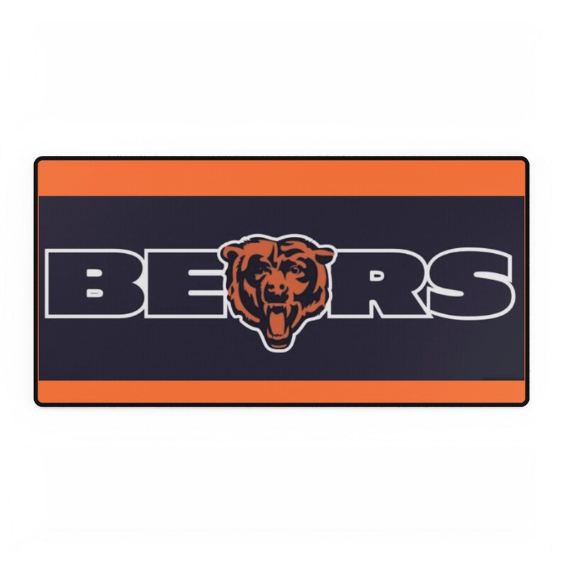 Bears Logo Desk Mat | NFL Team Striped Mouse Pad - Etsy