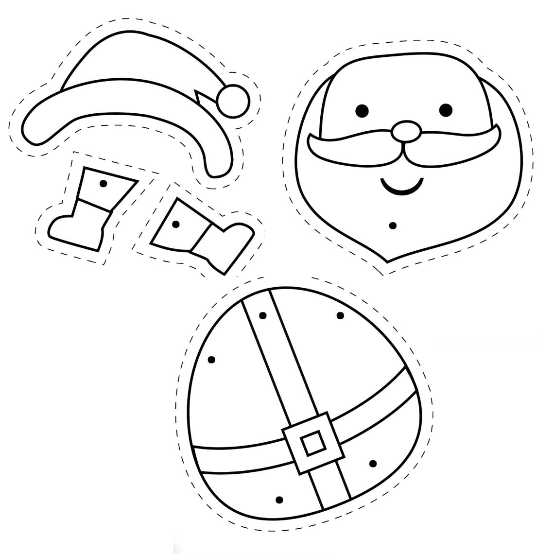 Dancing Santa Printable Craft for Kids | Christmas Cut & Color Activity ...