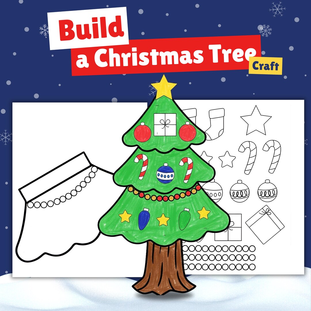 Build a Christmas Tree Craft|cut & Paste Activity for Kids|holiday Tree ...