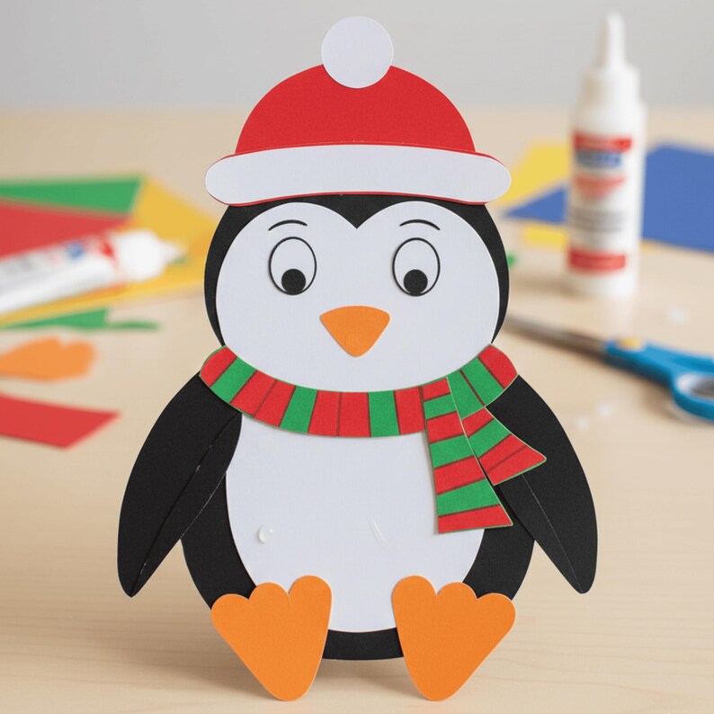 Build a Penguin Craft Printable | Winter Cut & Paste Activity for Kids ...