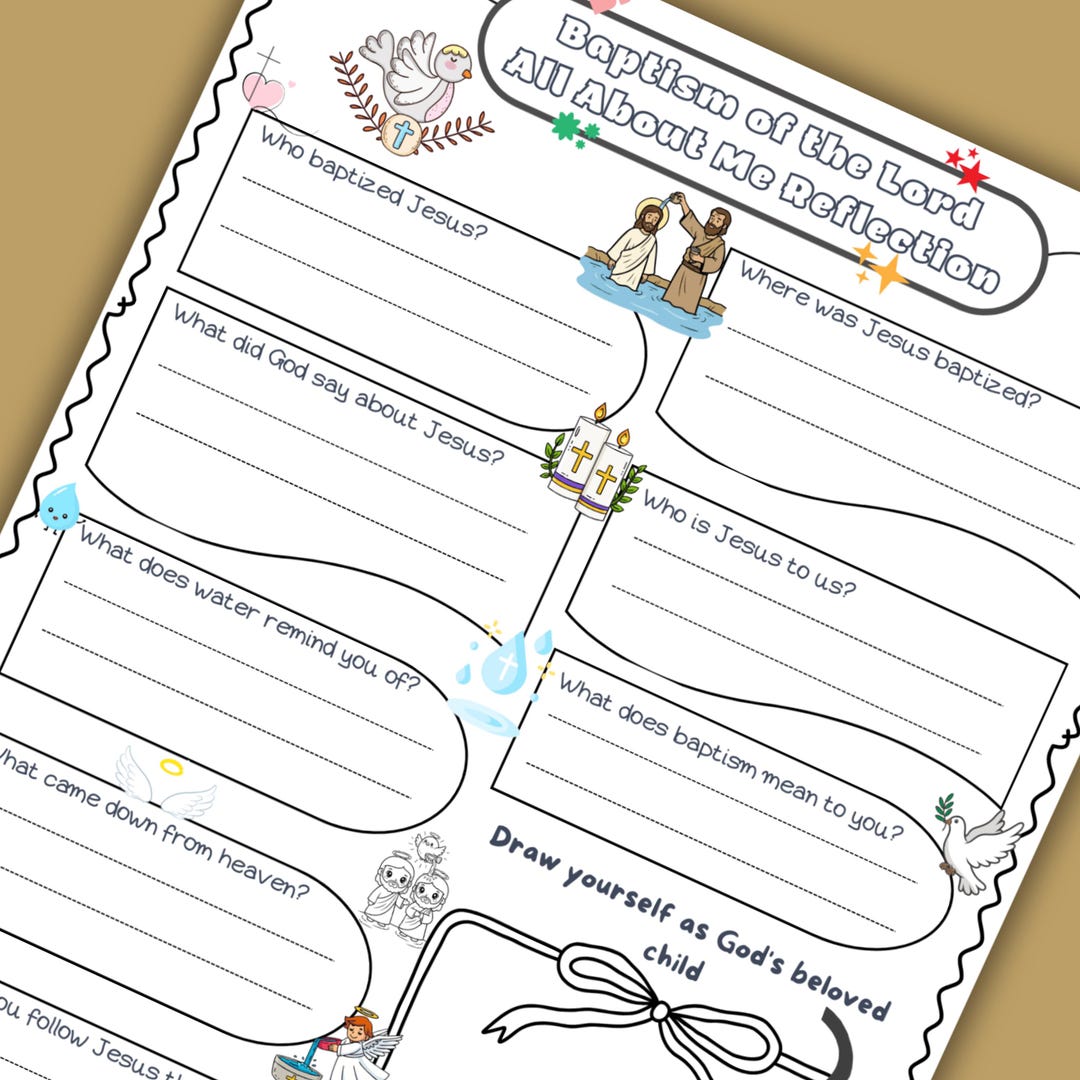 Baptism of the Lord Printable Worksheet for Kids | Christian Coloring ...