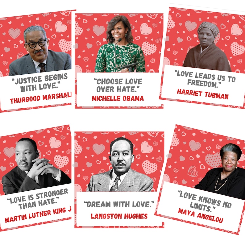 Black History Month Love Quotes Cards,valentine's Day Gift Printable ...
