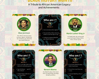 Black History Month Cards Who Am I Game, African American Leaders ...