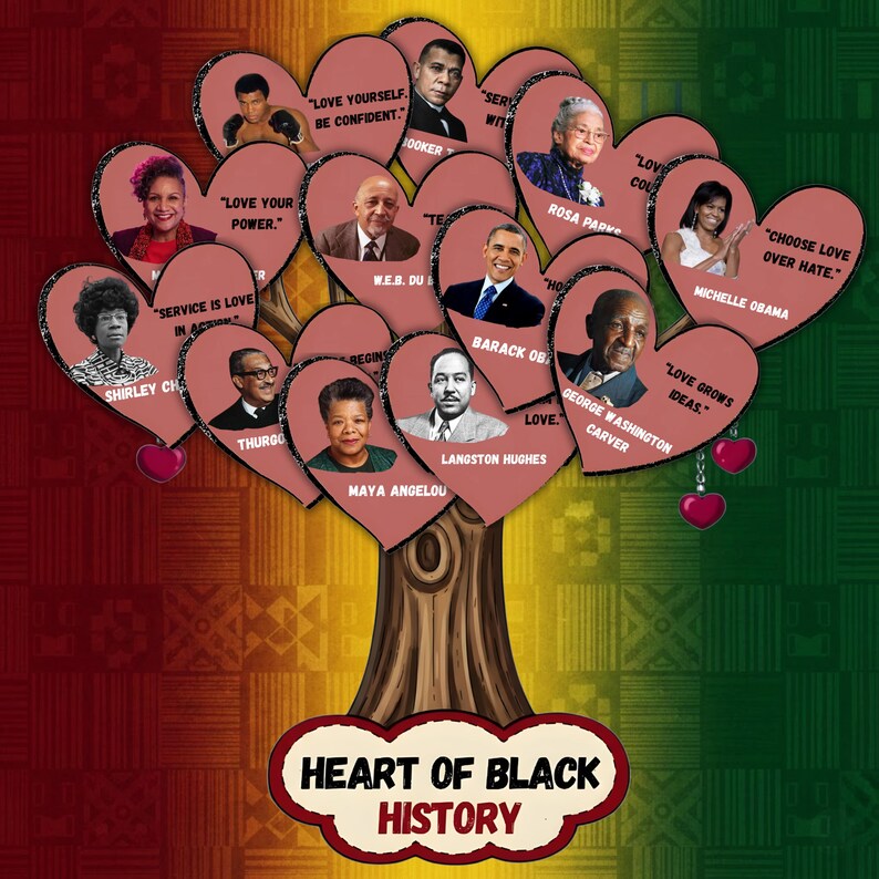 Black History Month Valentine Posters |heart of Black History Love ...