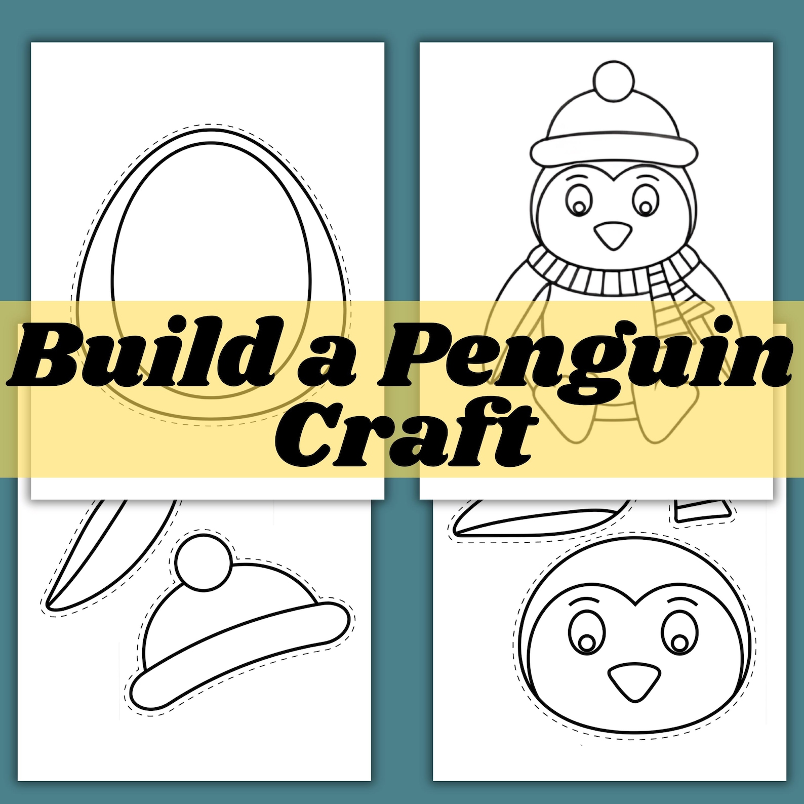 Build a Penguin Craft Printable | Winter Cut & Paste Activity for Kids ...