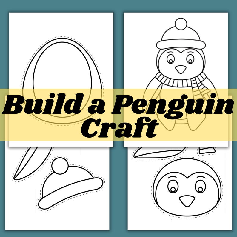 Build a Penguin Craft Printable | Winter Cut & Paste Activity for Kids ...