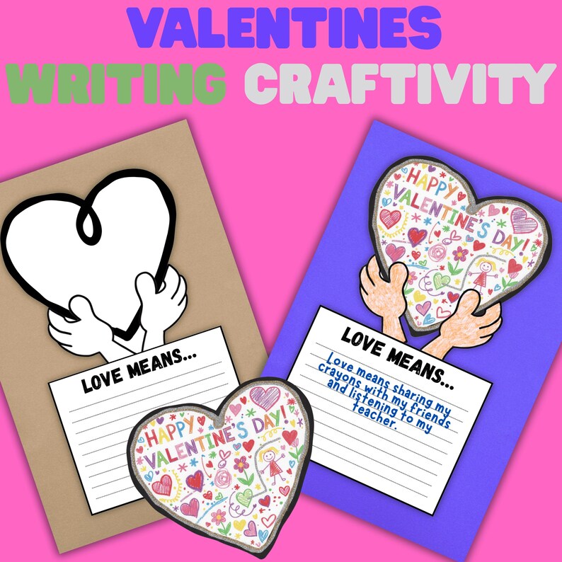 Printable Valentine’s Day Craft | Love Means Writing Activity | Toddler ...