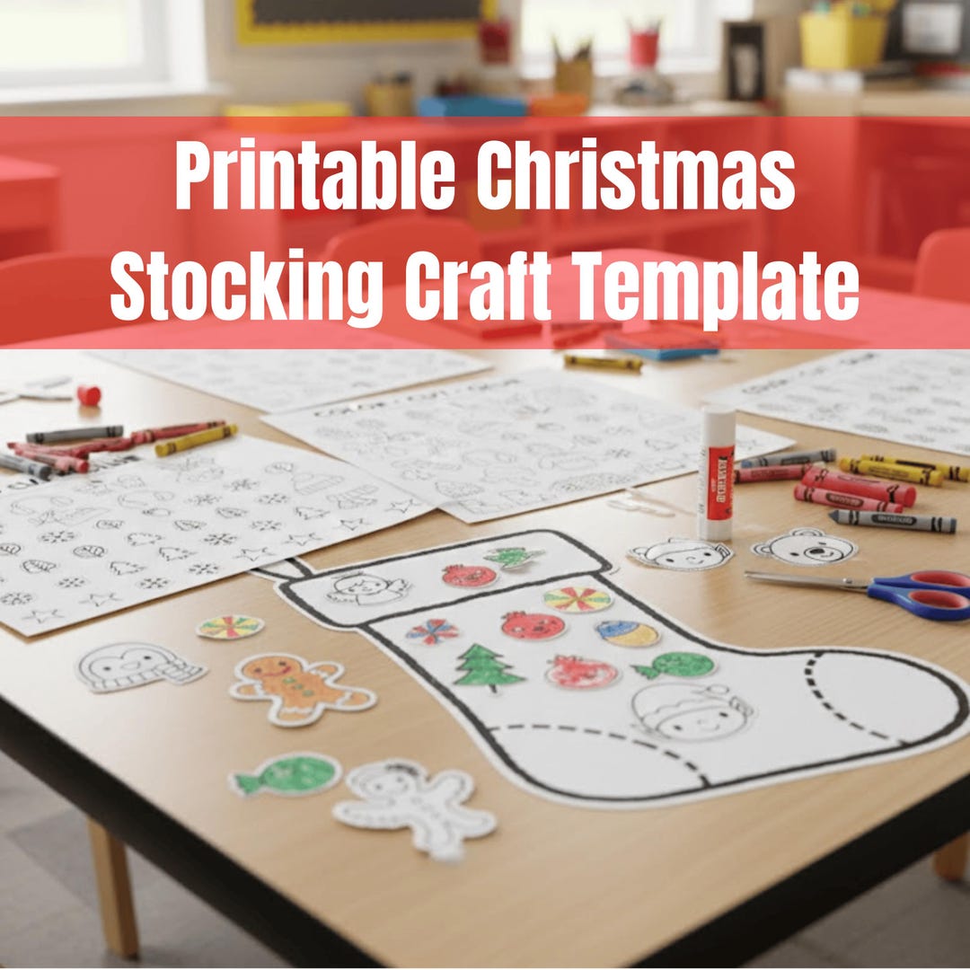 Printable Christmas Stocking Craft Template | Kids Holiday Craft | DIY ...
