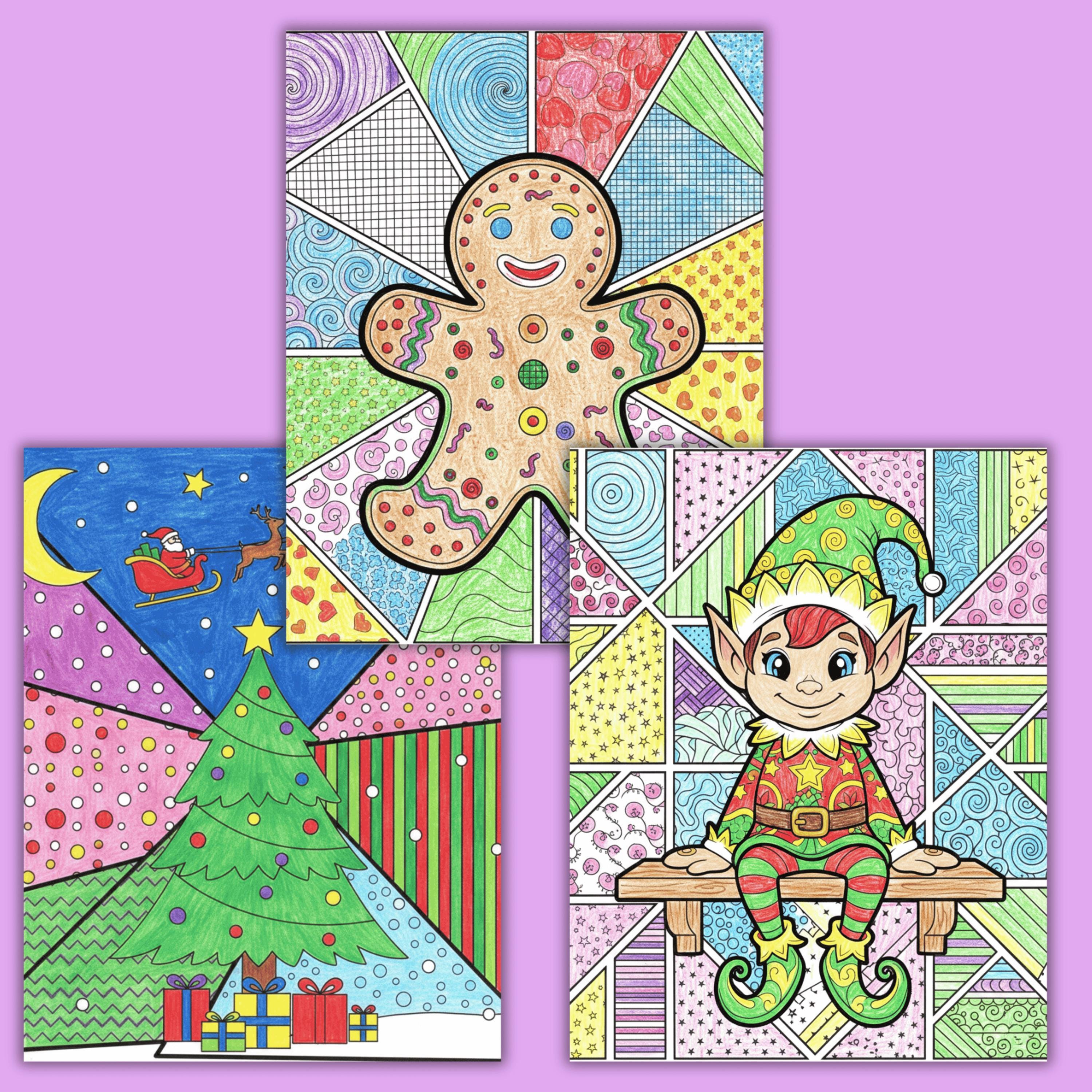 Pop Art Christmas Coloring Pages Printable | 15 Cute Holiday Coloring ...