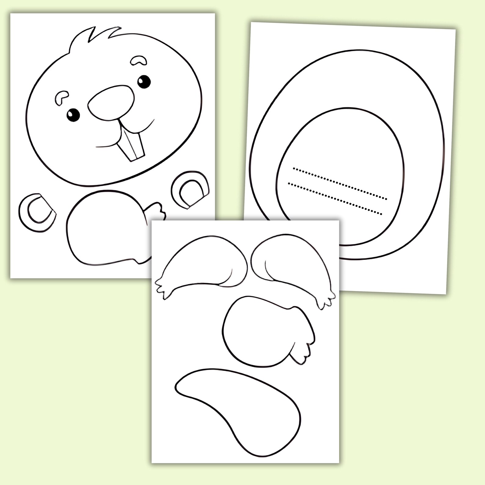 Build a Groundhog Craft Printable | Groundhog Day Shadow Activity ...