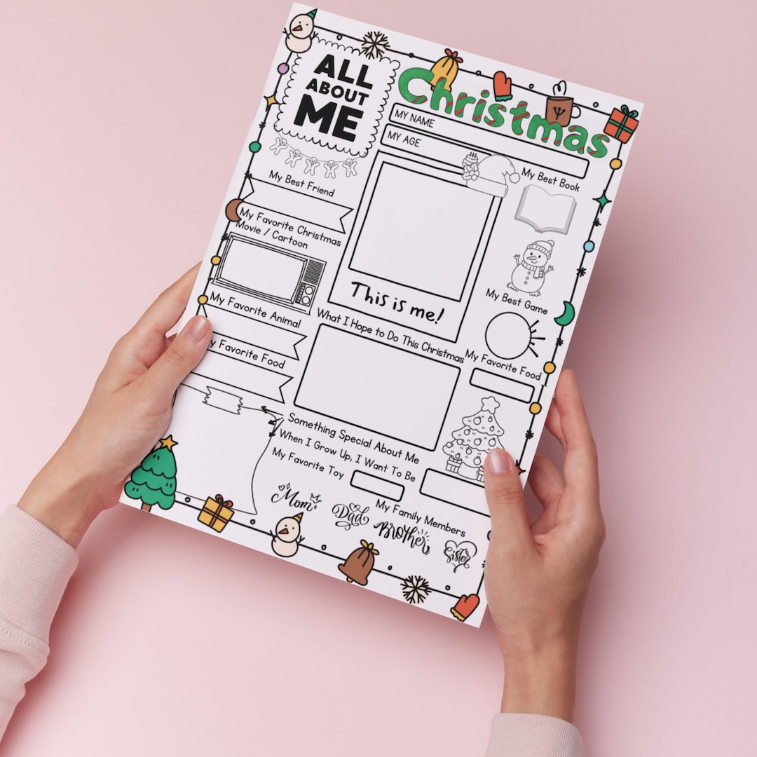 All About Me Christmas Printable Activity, Holiday Kids Writing ...