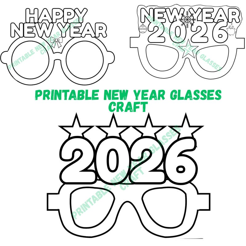 Happy New Year Svg Glasses - Etsy