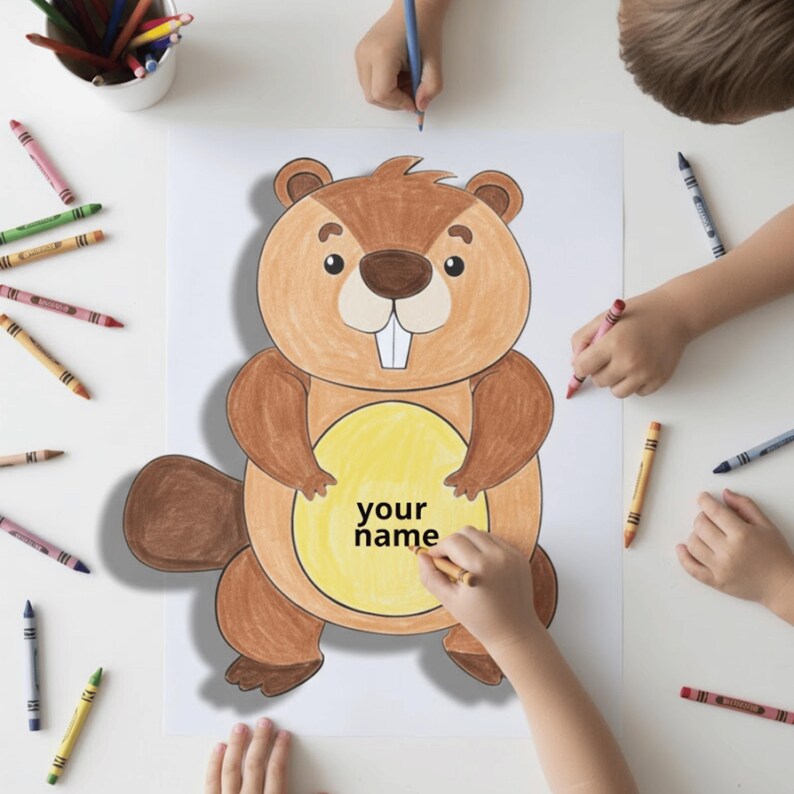 Build a Groundhog Craft Printable | Groundhog Day Shadow Activity ...