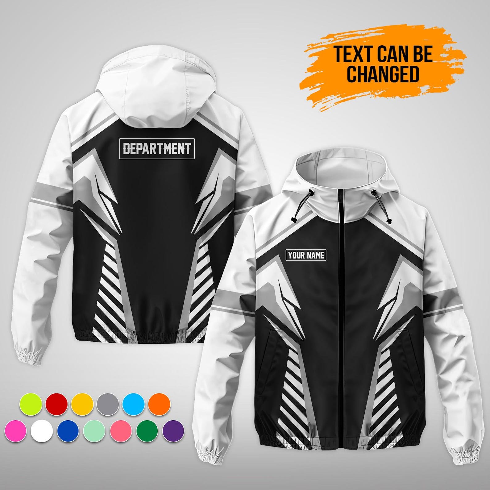 Custom Heavy Equipment Jacket: Personalized Name 3D Printed Windbreaker ...
