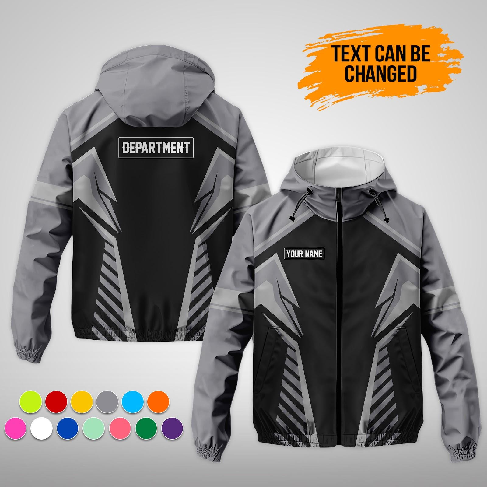 Custom Heavy Equipment Jacket: Personalized Name 3D Printed Windbreaker ...