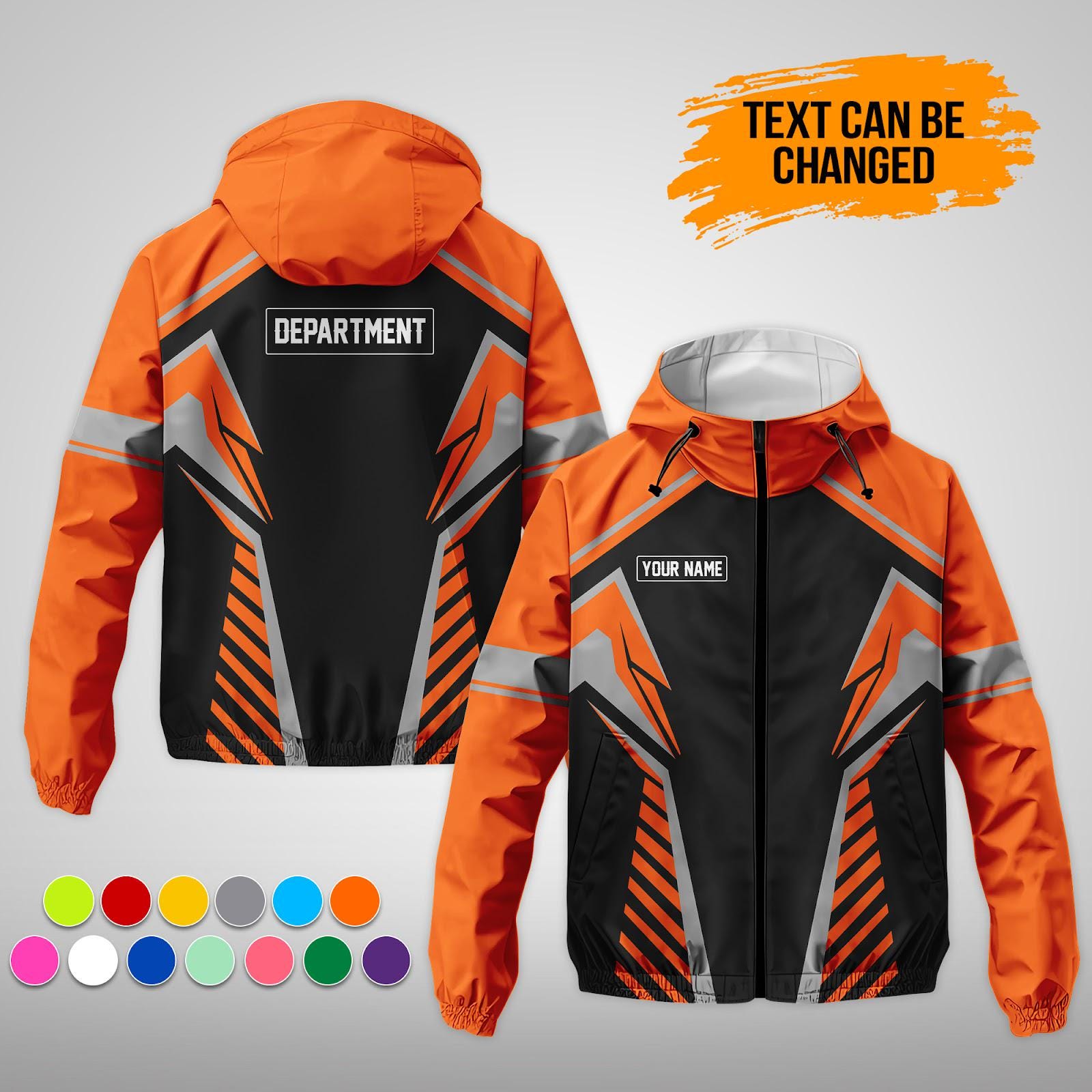 Custom Heavy Equipment Jacket: Personalized Name 3D Printed Windbreaker ...