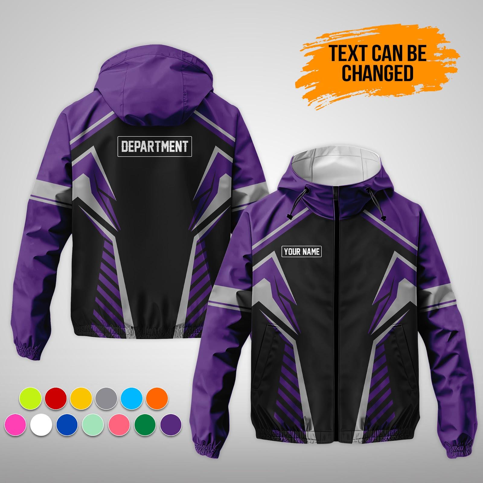 Custom Heavy Equipment Jacket: Personalized Name 3D Printed Windbreaker ...
