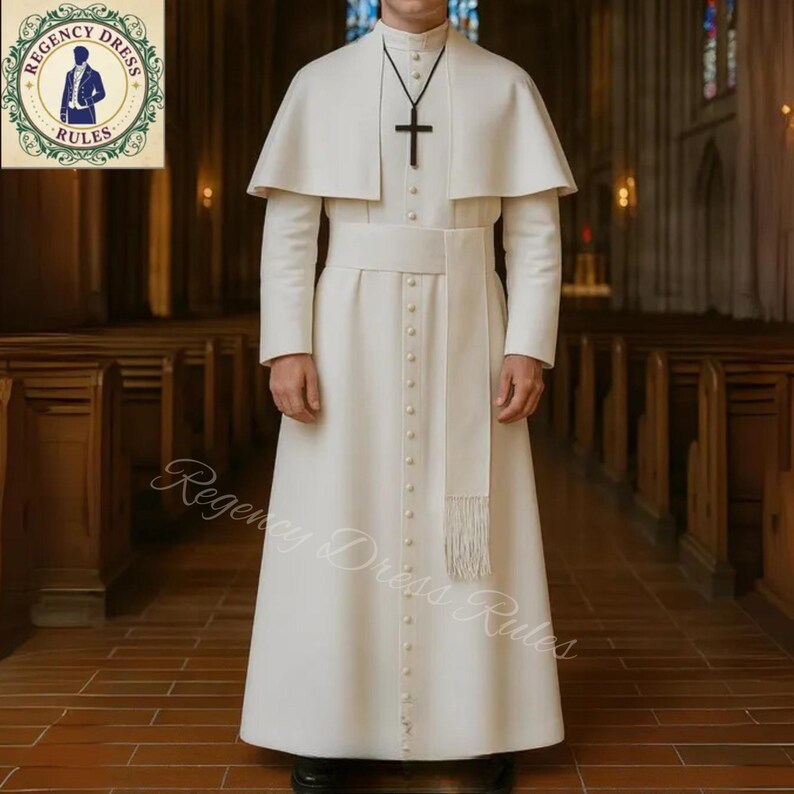 Custom Clergy Cassock: Handmade Priest Robe With Cape & Sash ...