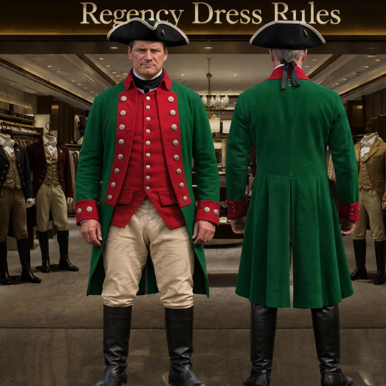 Revolutionary War Officer Costume - George Washington Uniform, Green ...