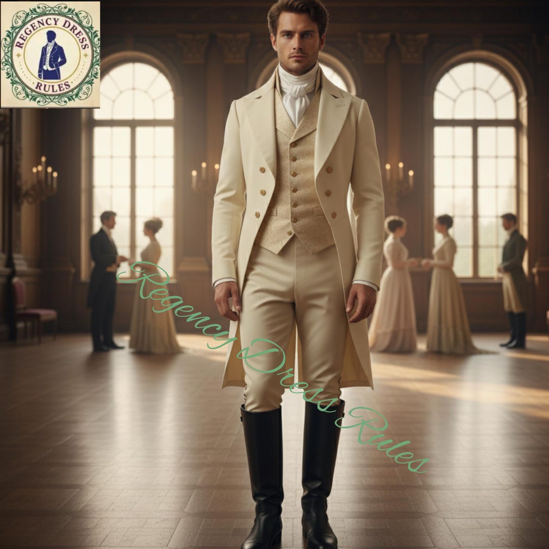 Handmade Inspired by Mr. Darcy off White Wool Regency Tailcoat Suit ...