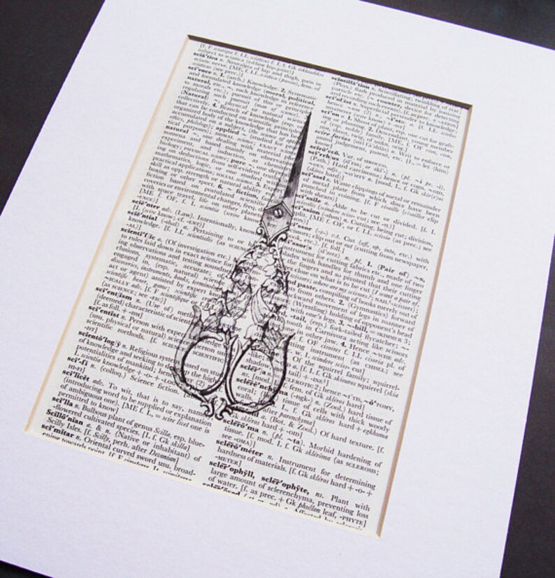 Embroidery Scissors Art Print Decor Dictionary Page - Etsy