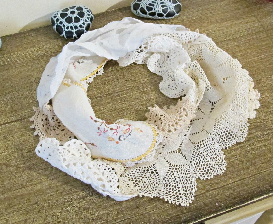 Boho Clothing Doily Scarf Infinity Shabby Chic Rustic Bohemian | Etsy